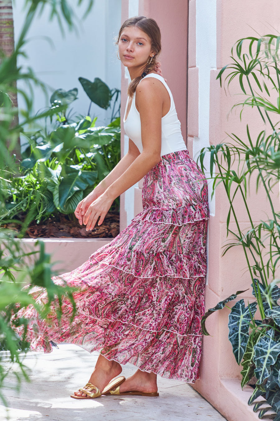 Blake Chiffon Skirt Pink – Debbie Katz | Resort Fashion